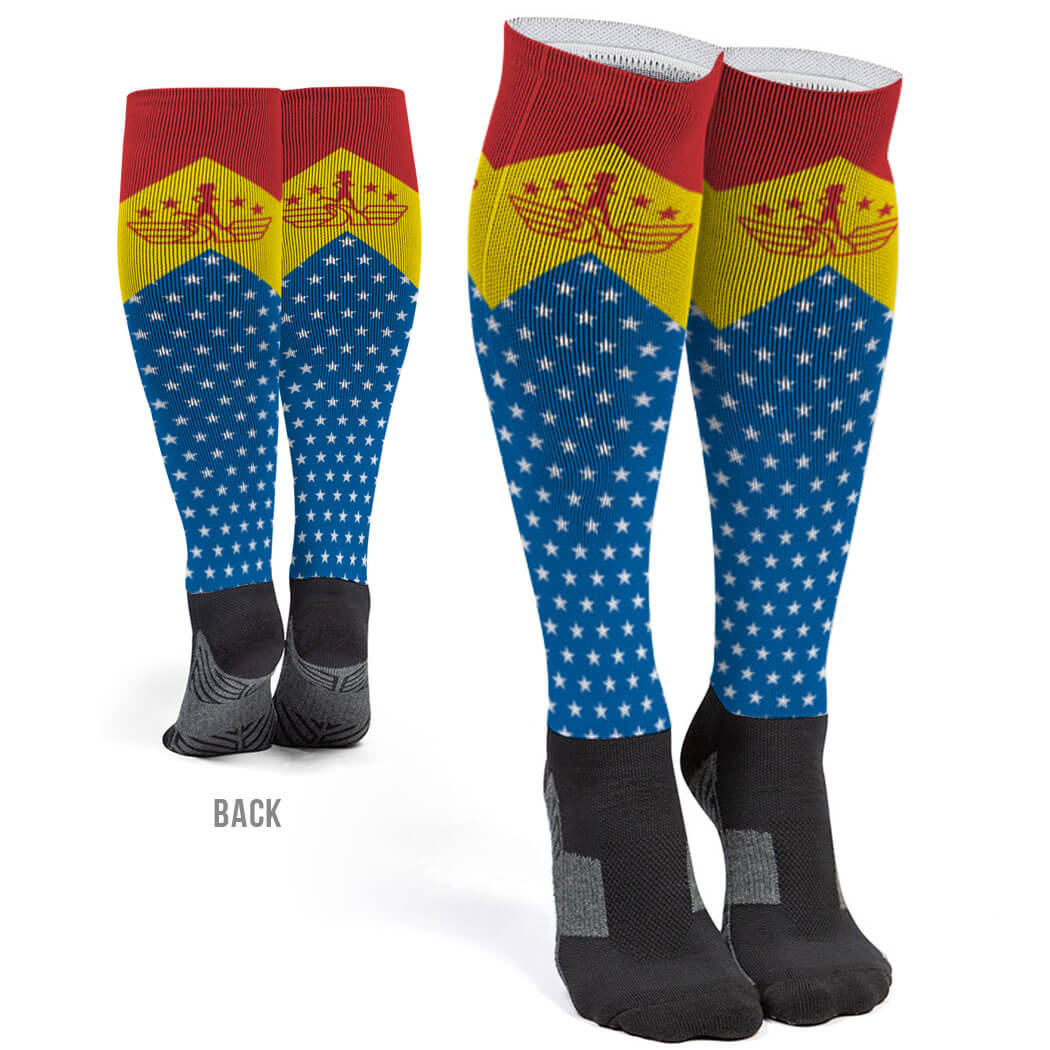 Running Printed Knee High Socks Runder Woman Gone For A Run